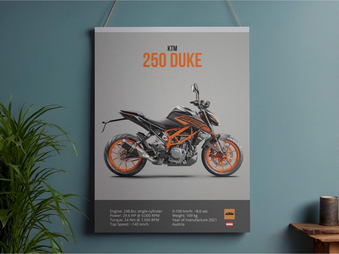 KTM 250 Duke Line Art Print: Motorcycle Poster (digital Download) - Etsy