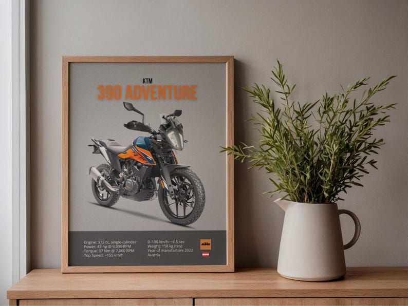 KTM 390 Adventure Poster | Motorcycle Wall Art (digital Download) - Etsy