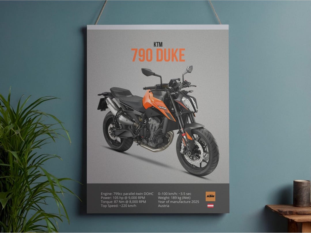 KTM 790 Duke 2025 | Motorcycle Poster Wall Art Gifts for Him Gifts for ...