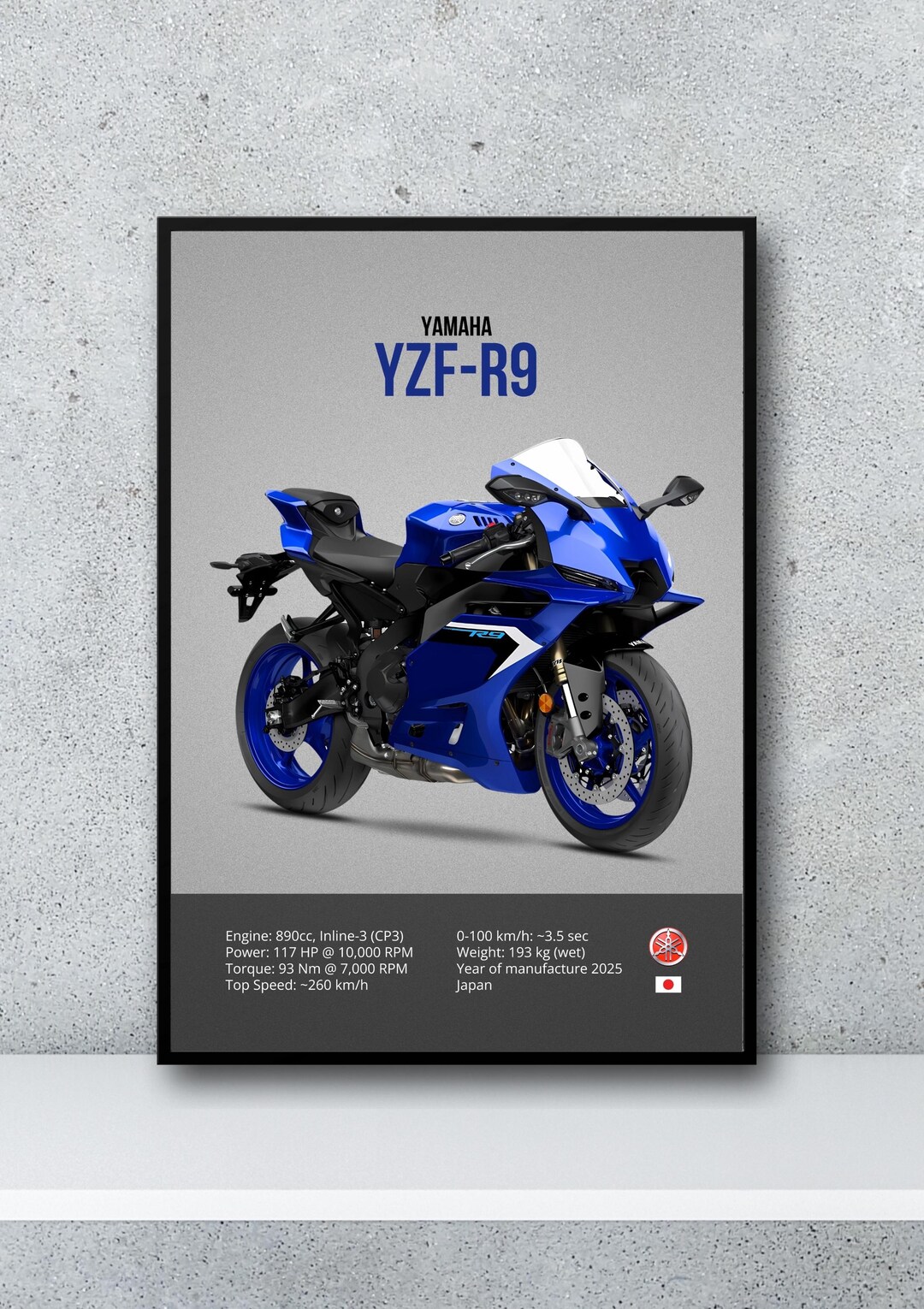 Yamaha YZF-R9 2025 – High-performance Supersport Motorcycle Poster ...