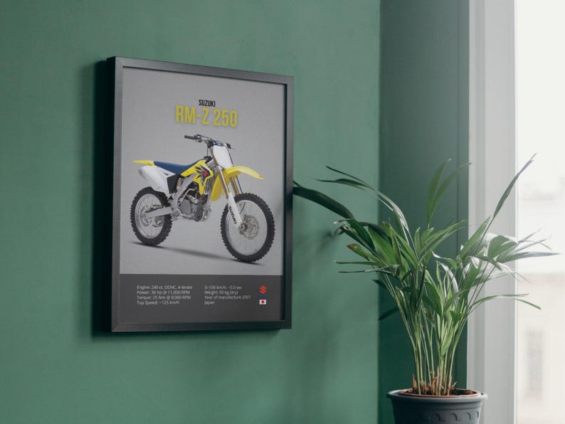 Suzuki RM-Z 250 Motorcycle Poster | Motorrad Wall Art (digital Download ...