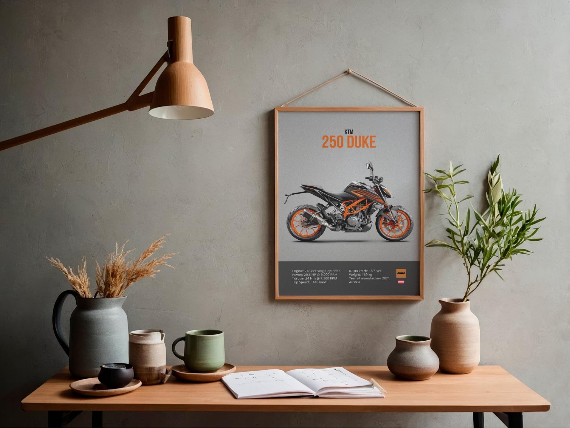 KTM 250 Duke Line Art Print: Motorcycle Poster (digital Download) - Etsy