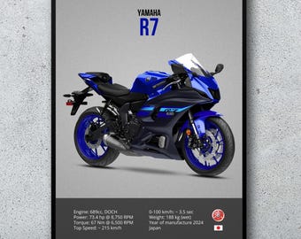YAMAHA R1 2021 Black, Yamaha Poster, R1, Motorcycle Poster, Motorcycle ...