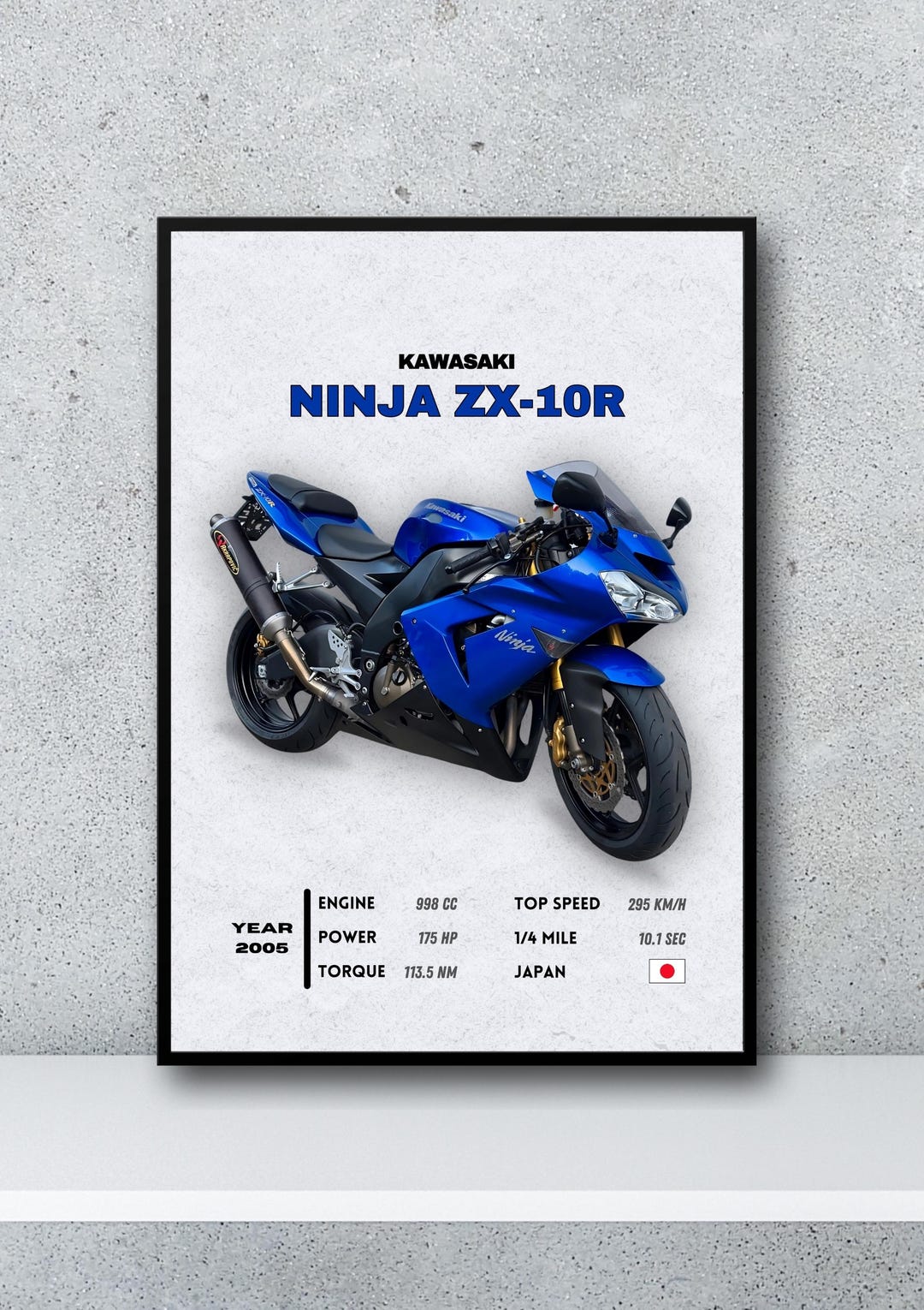 Kawasaki Ninja ZX-10R 2005, Kawasaki Poster, Ninja, Zx-10r, Motorcycle ...