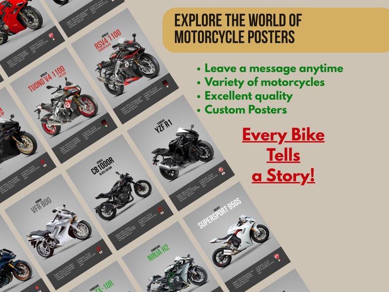 Kawasaki Ninja H2 2023 | Motorcycle Poster Printable Wall Art Digital ...
