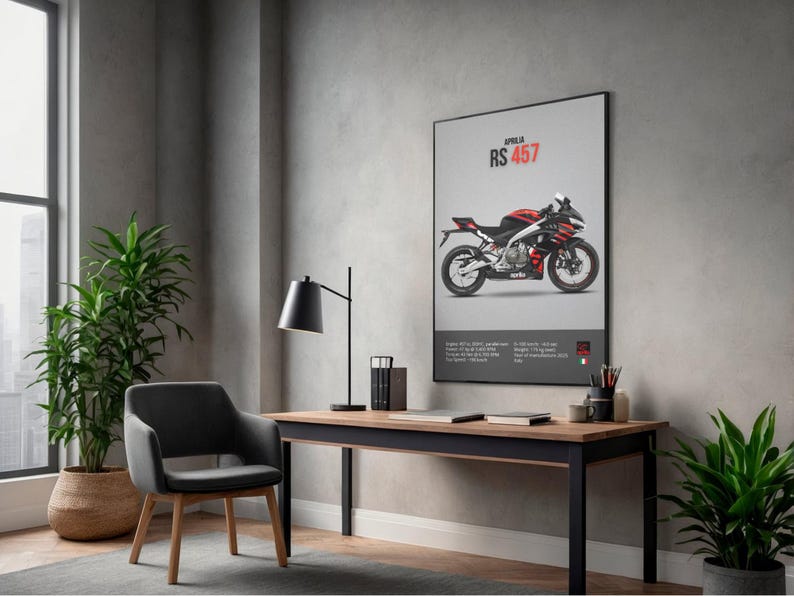 Aprilia RS 457 Motorcycle Poster | Modern Wall Art (digital Download ...