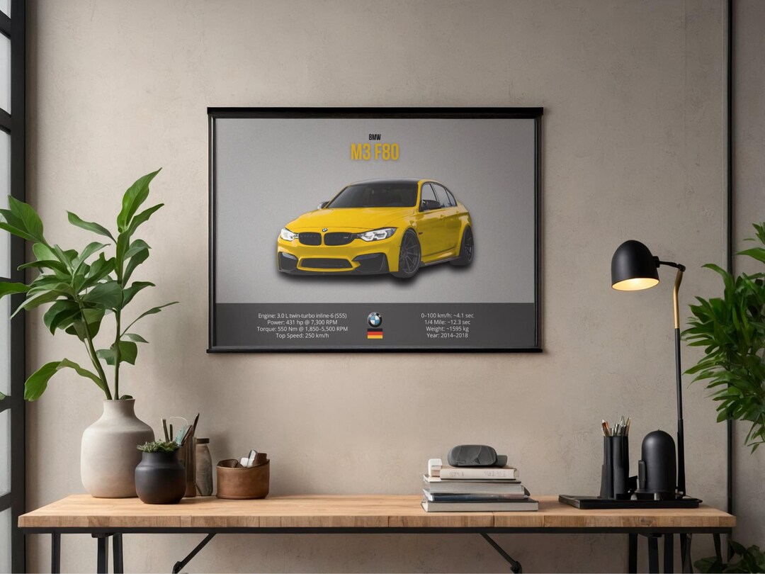 Póster imprimible de BMW M3 F80 para pared, descarga digital ...