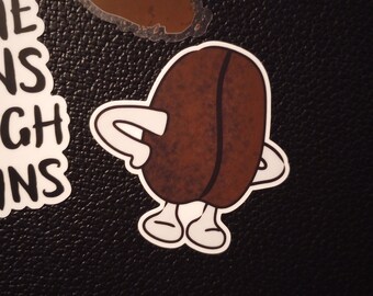 Coffee Bean Sticker, Water Bottle Decal, Laptop Sticker, Coffee Lover ...