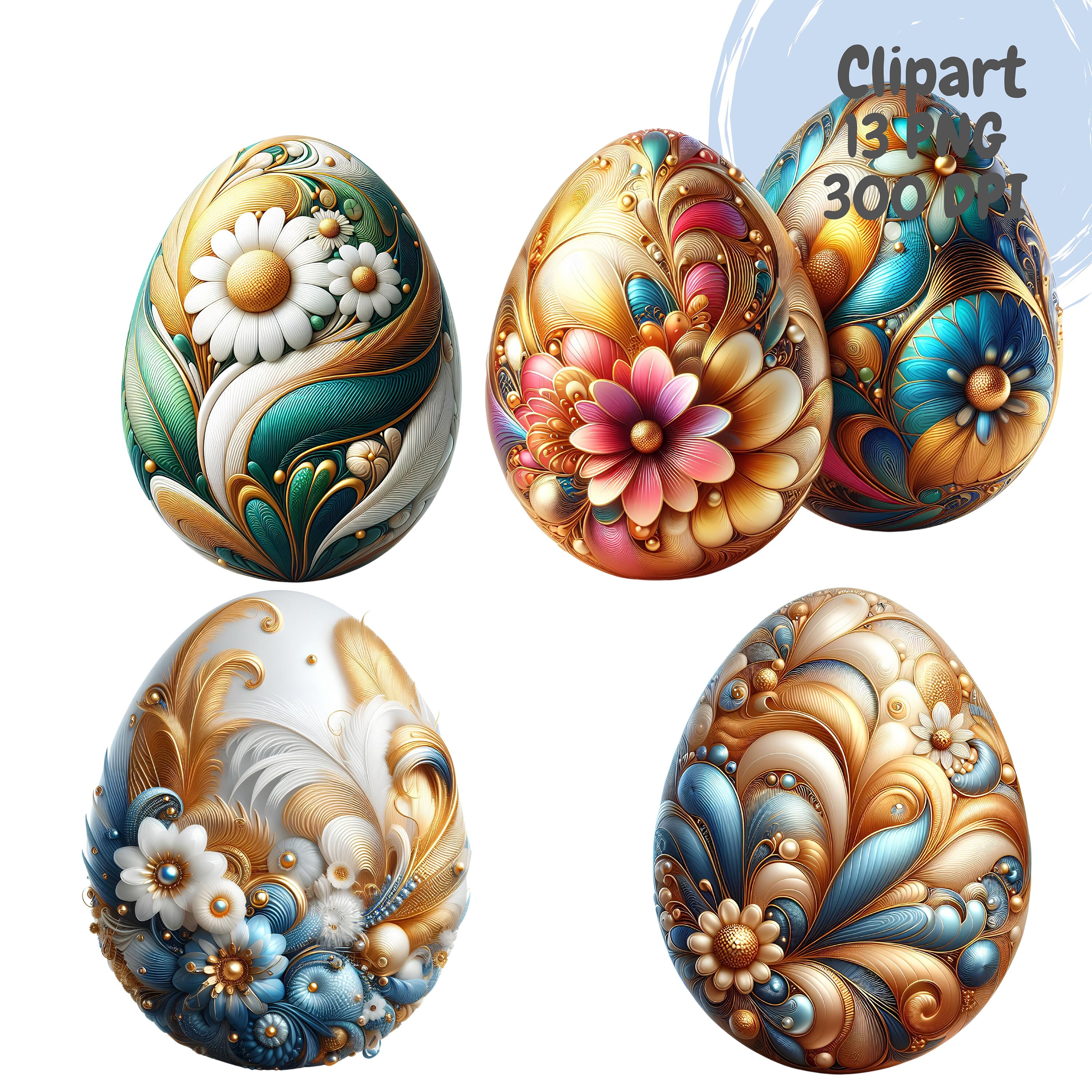 Easter Eggs Clipart Bundle, Easter Bunny Graphics ,easter Eggs Png ...