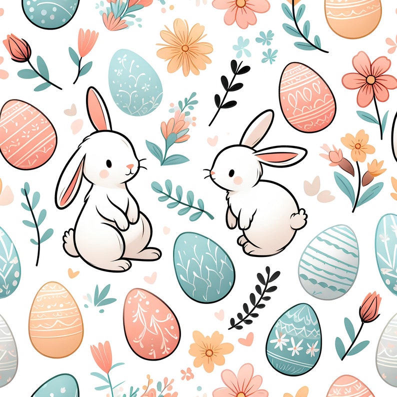 Set of 13 Easter Seamless Pattern Paper Pack,printable Scrapbook Paper ...