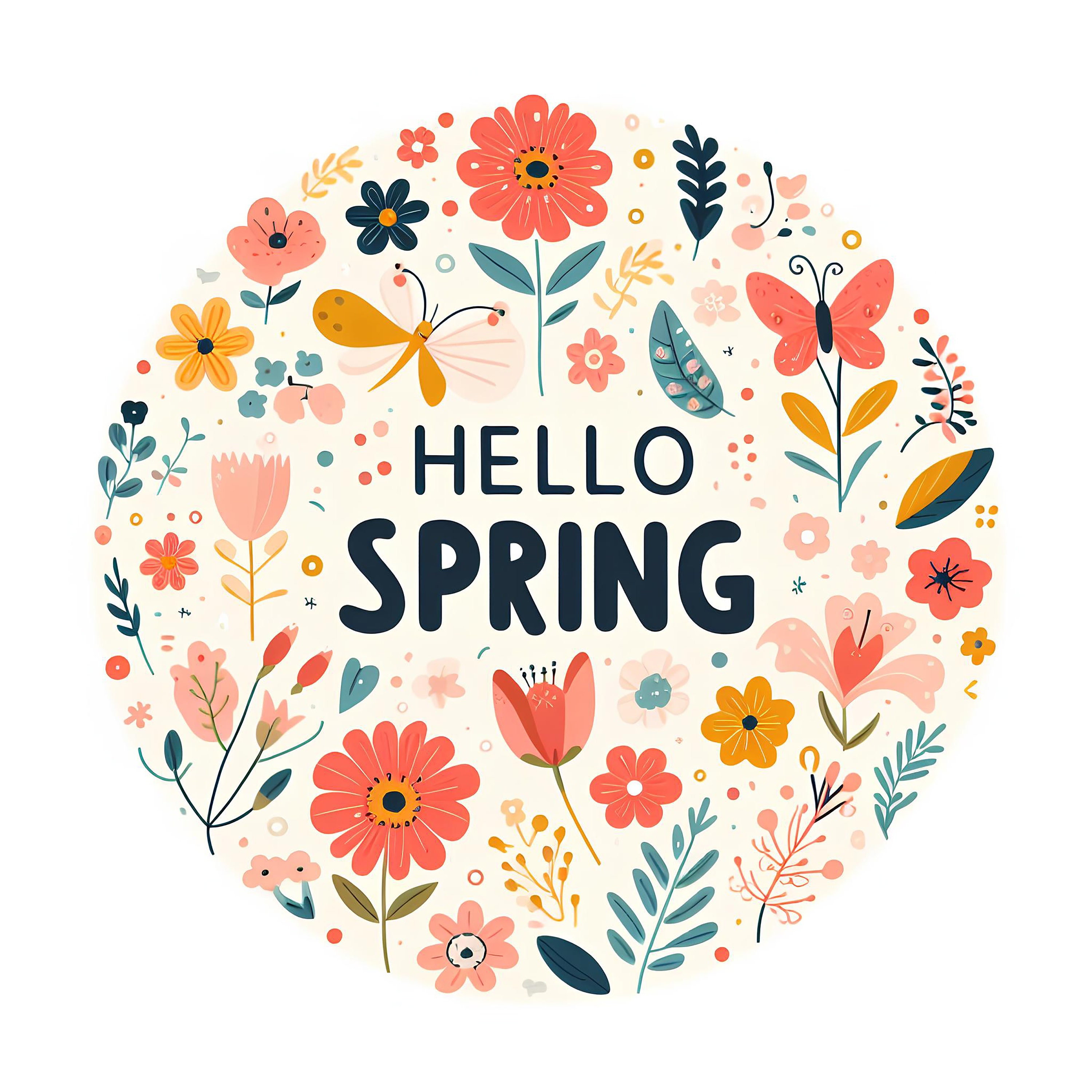 Set of 13 Hello Spring Digital Papers Pack,illustrations,digital ...