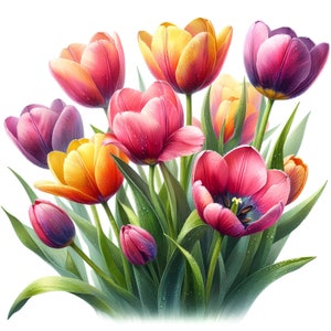 Spring Tulips Clipart, Flower Clipart, Flower Spring Tulips Clipart ...
