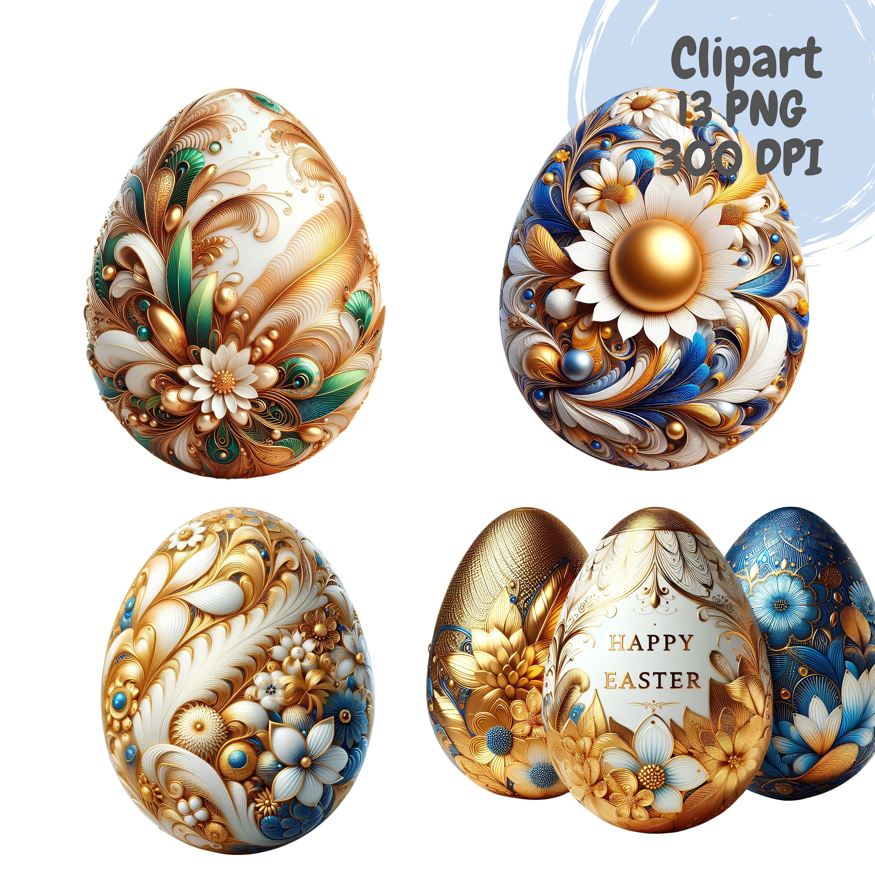 Easter Eggs Clipart Bundle, Easter Bunny Graphics ,easter Eggs Png ...