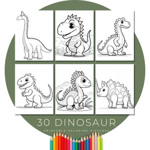 Set of 30 Dinosaur Coloring Pages for Kids,digital Download,coloring ...