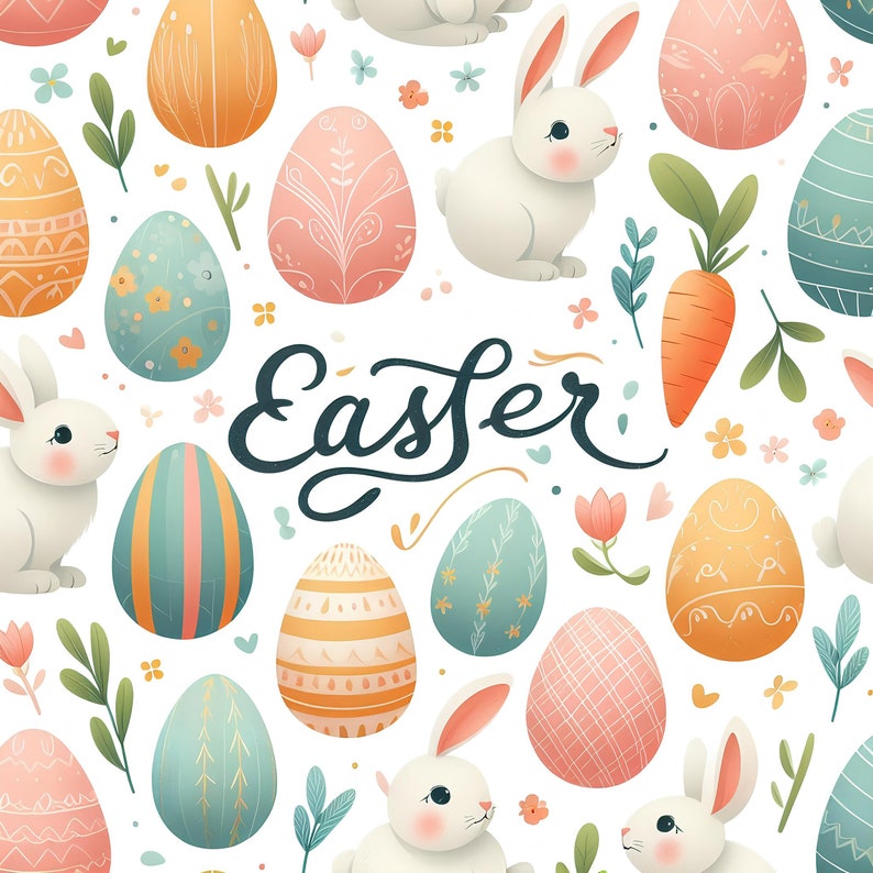 Set of 13 Easter Seamless Pattern Paper Pack,printable Scrapbook Paper ...