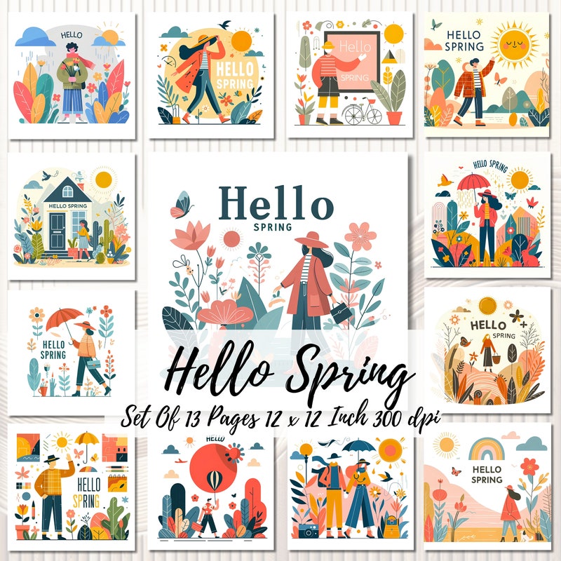 Hello Spring Svg - Etsy