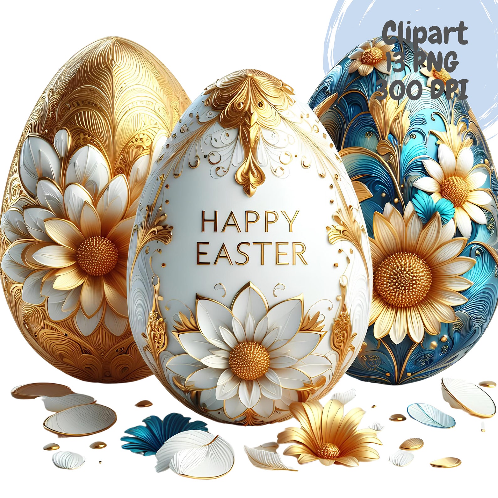 Easter Eggs Clipart Bundle, Easter Bunny Graphics ,easter Eggs Png ...