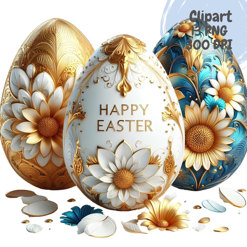 Easter Eggs Clipart Bundle, Easter Bunny Graphics ,easter Eggs Png ...