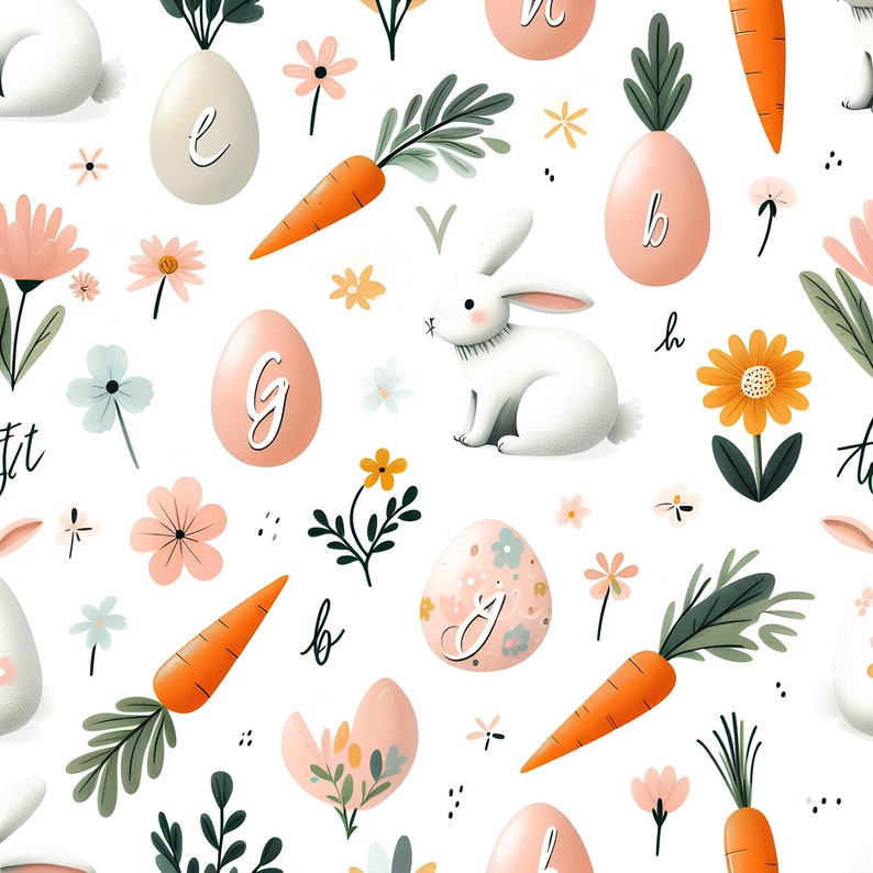 Set of 13 Easter Seamless Pattern Paper Pack,printable Scrapbook Paper ...