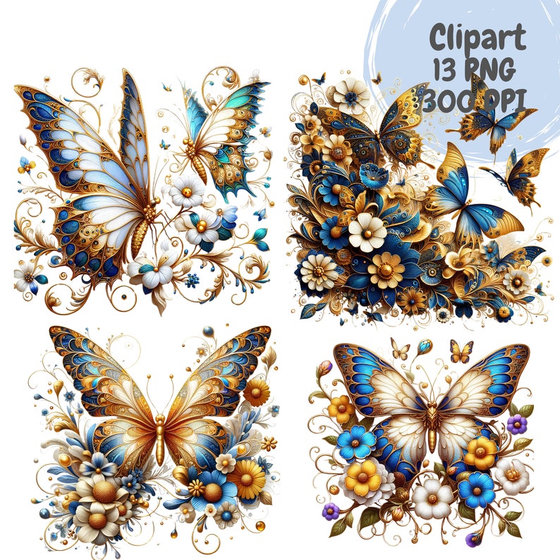 Butterfly Clipart, Butterflies and Flowers Clipart, Transparent PNG ...