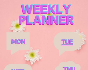 Weekly Planner Colorful Easy to Read Easy to Personalize Basic - Etsy