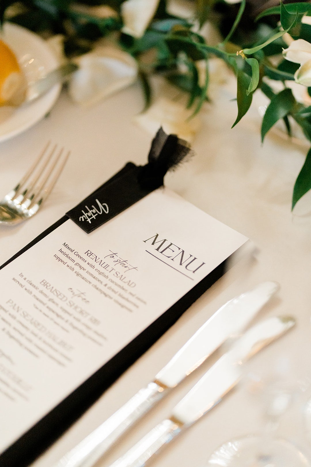Minimalist Menu, Place Card, Place Setting, Printable & Editable ...