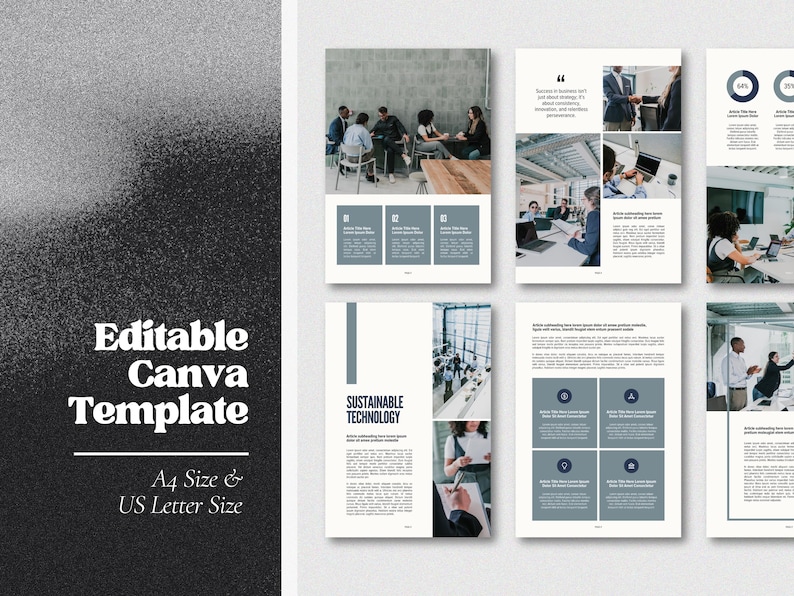 Entrepreneur Magazine Template Canva: Editable Business Ebook (30 Pages ...