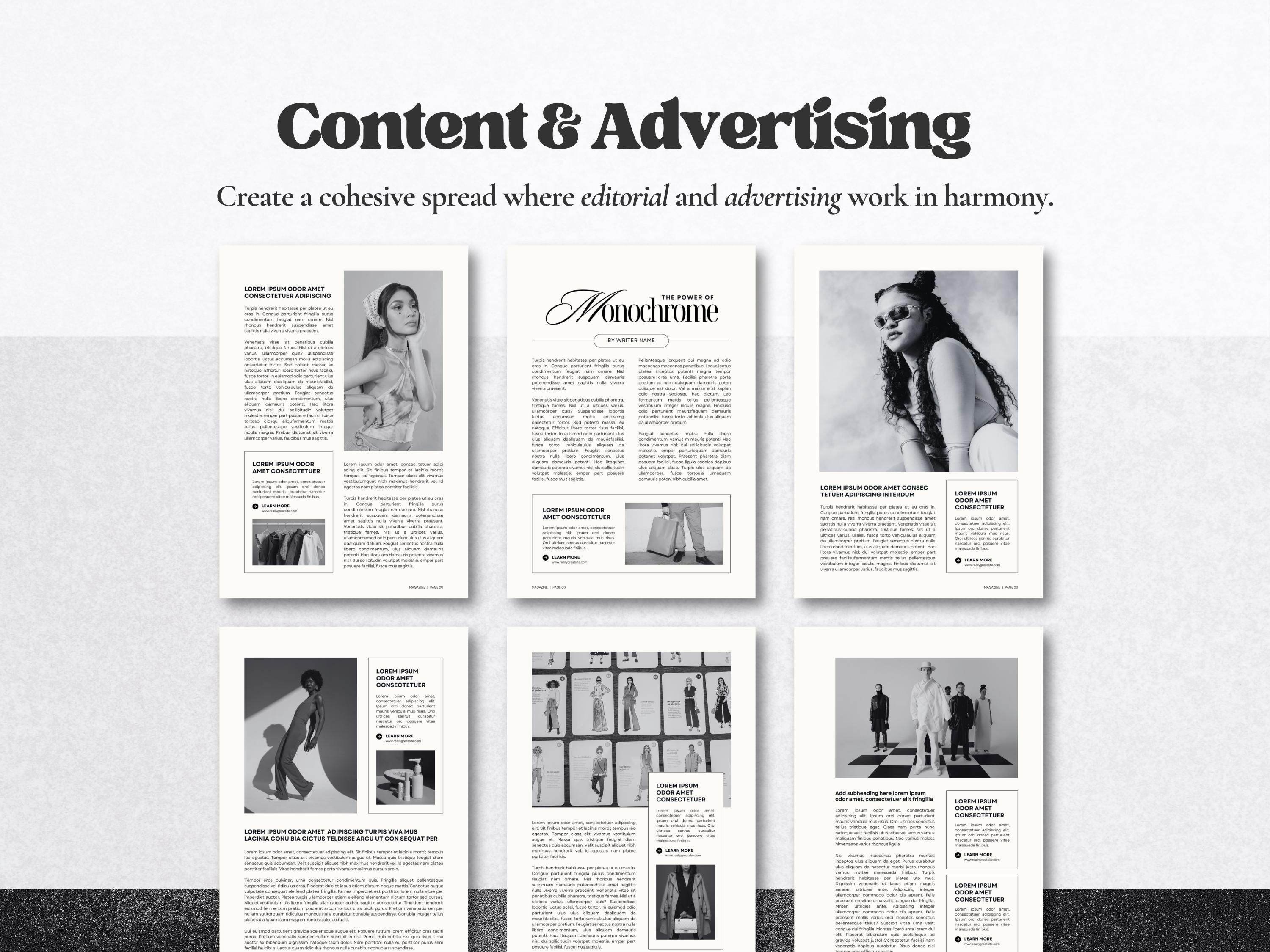 Magazine Ads Template Canva | Black and White Magazine Fashion Magazine ...