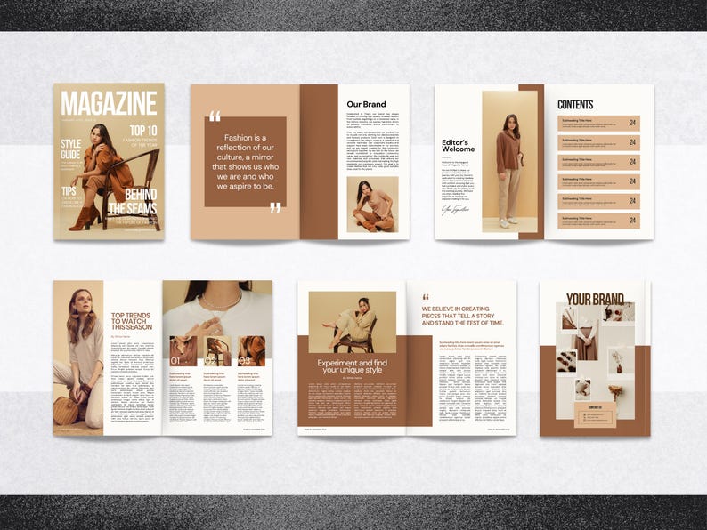 Magazine Template Canva | Digital Magazine Template PDF | Editorial ...