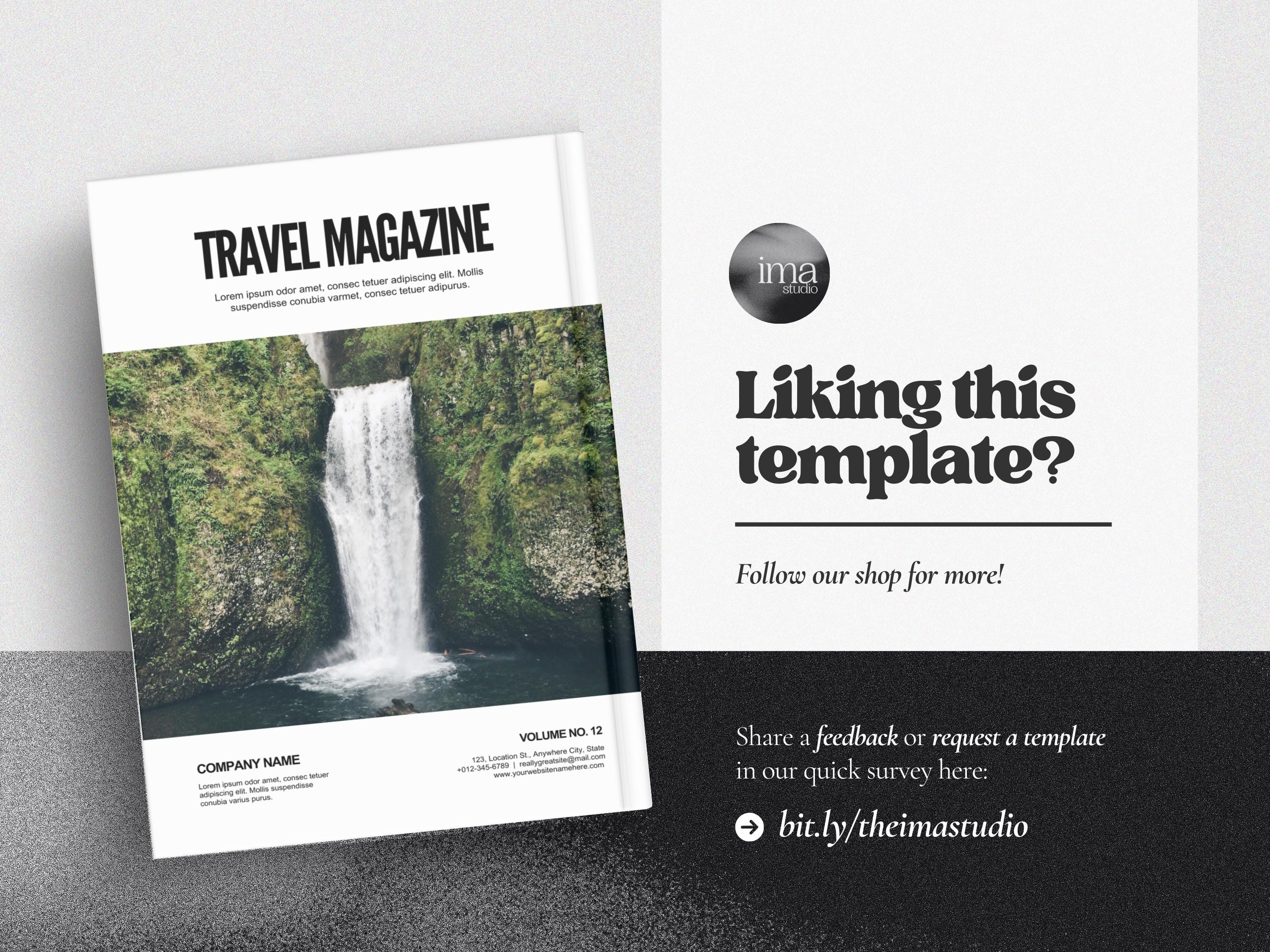 Travel Book Magazine Template Canva Editable Magazine Ebook Template ...