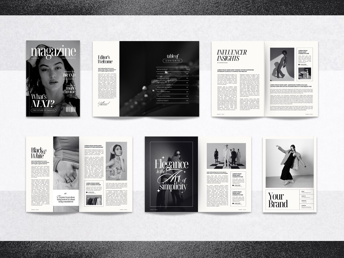 Magazine Ads Template Canva | Black and White Magazine Fashion Magazine ...