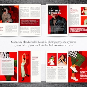 Red Magazine Editorial Layout Design | Fashion Cover Magazine Canva ...
