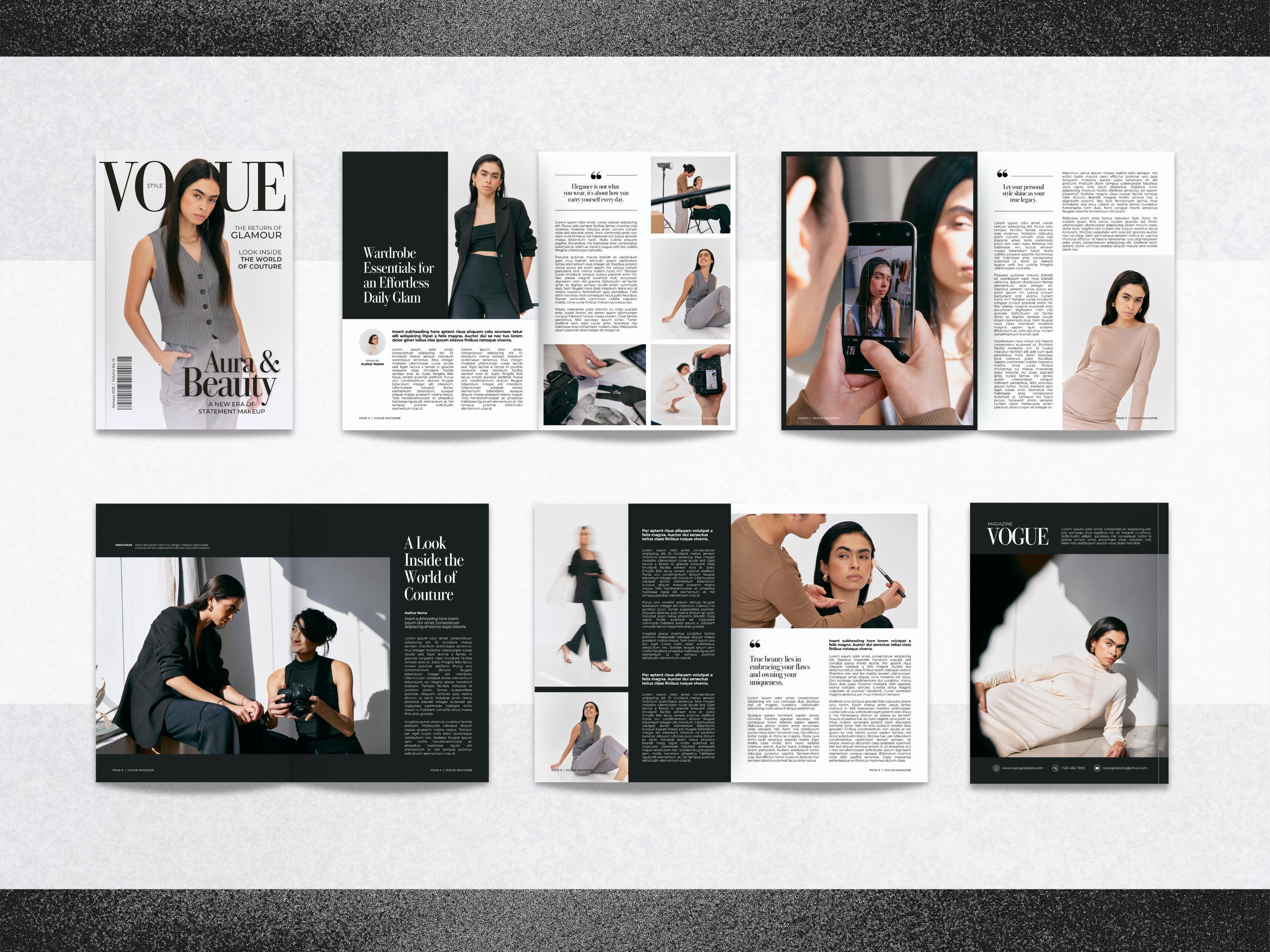Vogue Magazine Template Canva | Customizable Magazine Cover Design ...