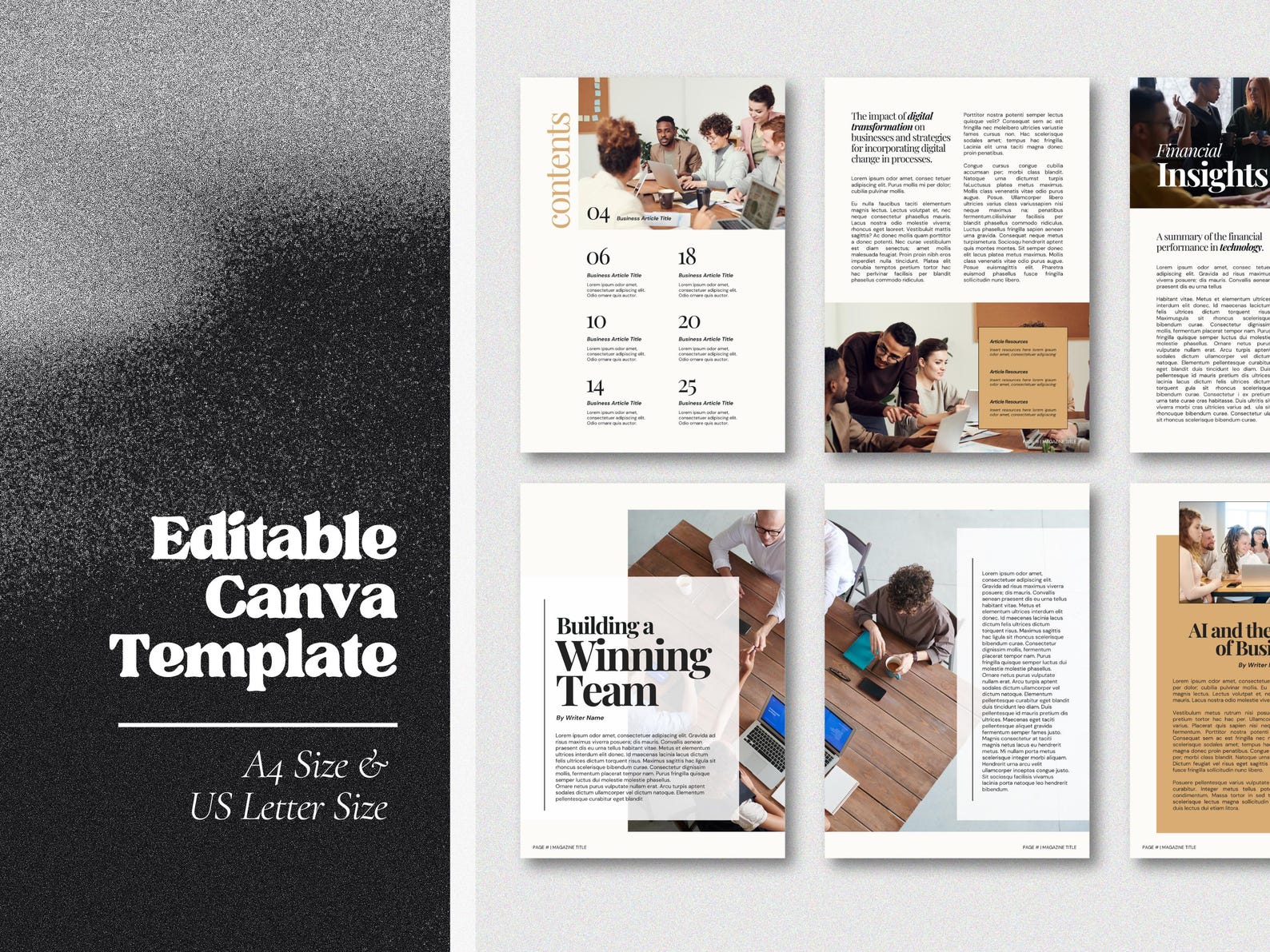 Business Magazine Template Canva | Editable Magazine for Business ...
