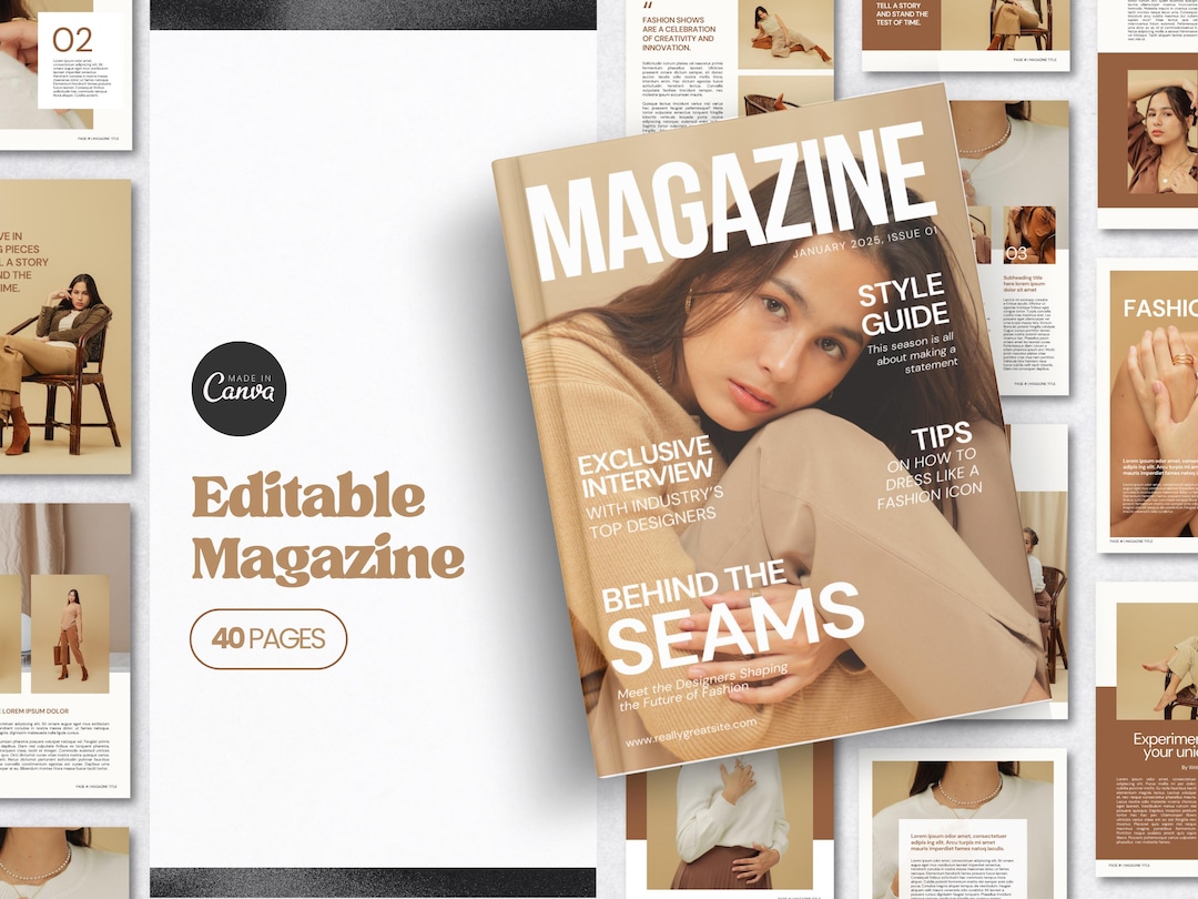 Magazine Template Canva | Digital Magazine Template PDF | Editorial ...