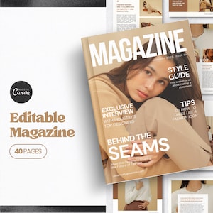 Magazine Template Canva | Digital Magazine Template PDF | Editorial ...