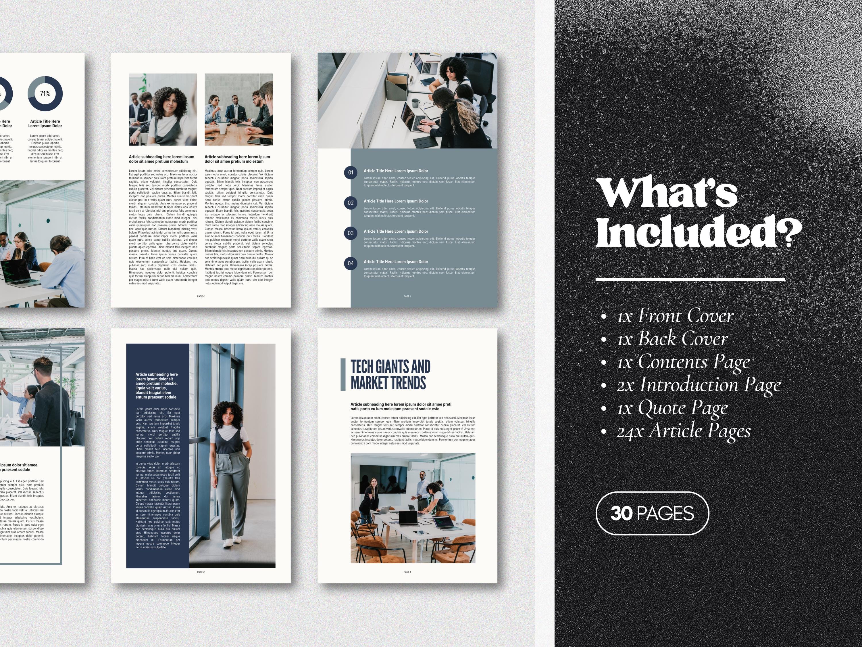 Entrepreneur Magazine Template Canva: Editable Business Ebook (30 Pages ...