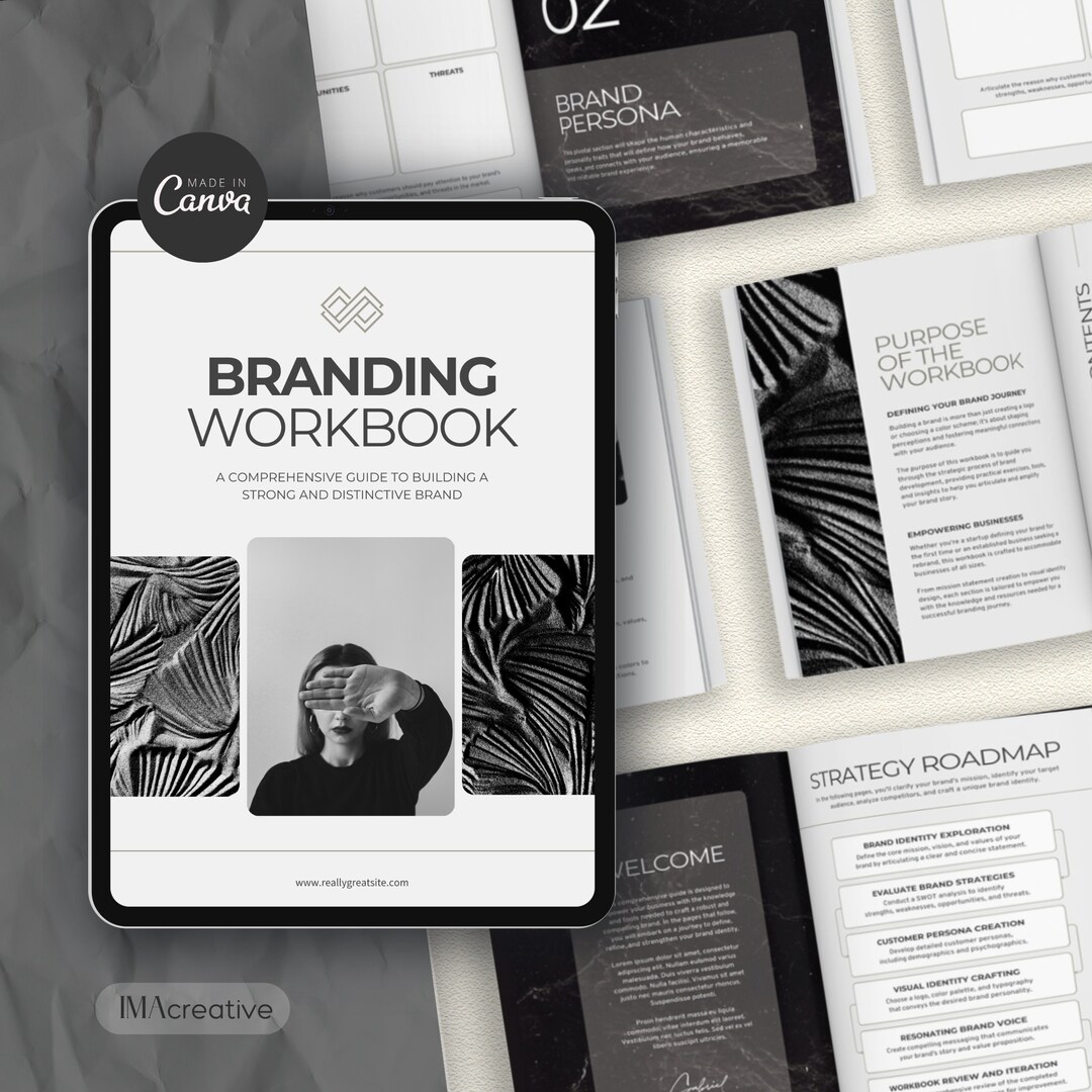 Business Brand Strategy Workbook Planner, Branding Guidelines Template ...