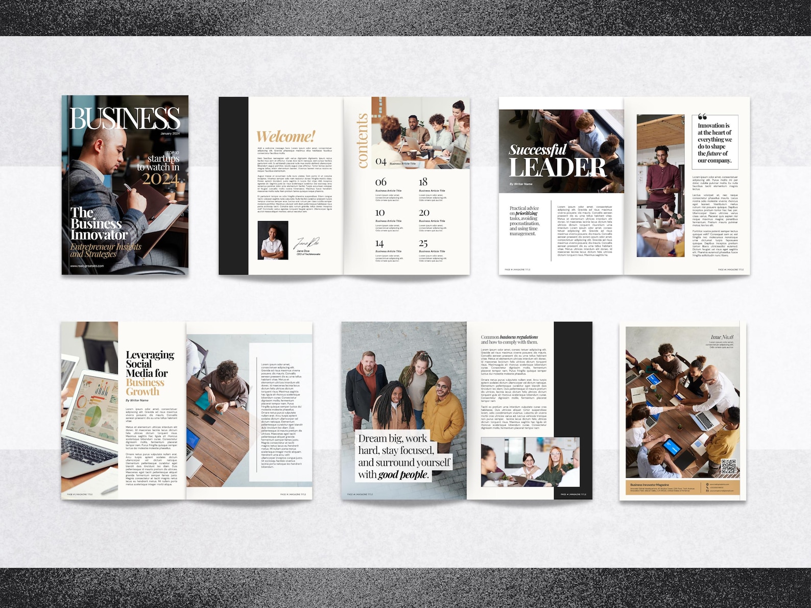 Business Magazine Template Canva | Editable Magazine for Business ...