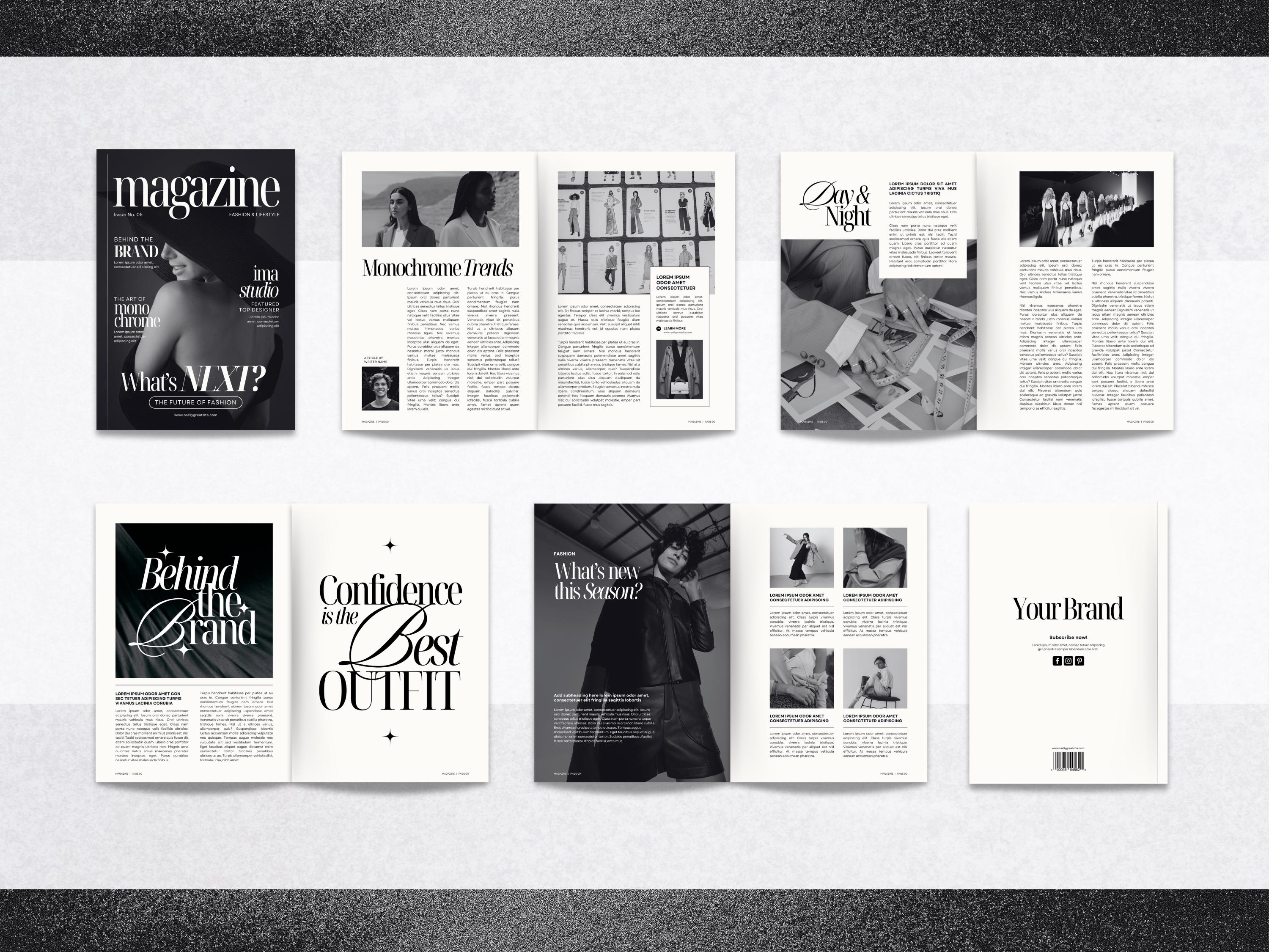 Magazine Ads Template Canva | Black and White Magazine Fashion Magazine ...