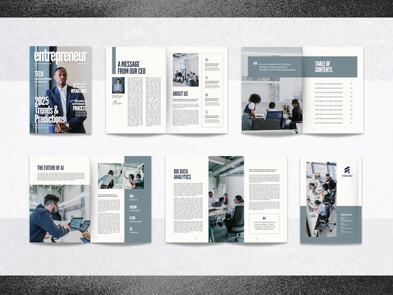 Entrepreneur Magazine Template Canva: Editable Business Ebook (30 Pages ...