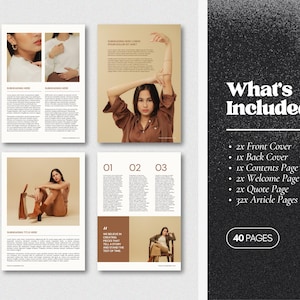 Magazine Template Canva | Digital Magazine Template PDF | Editorial ...