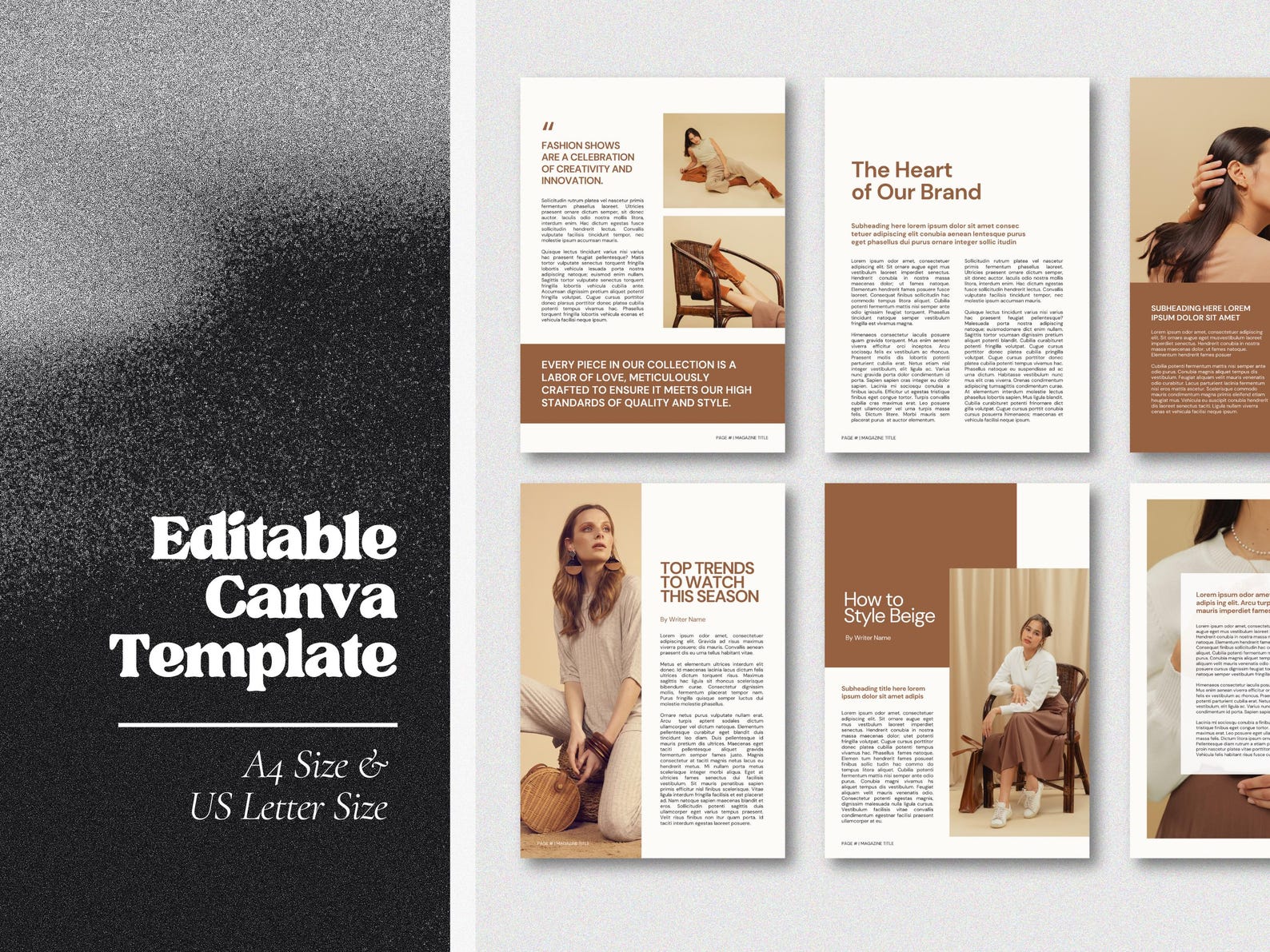 Magazine Template Canva | Digital Magazine Template PDF | Editorial ...