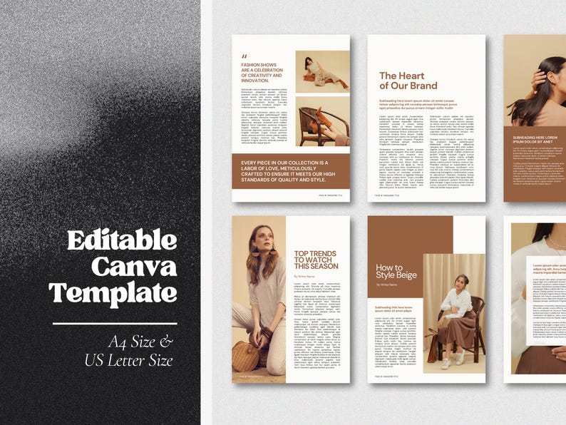 Magazine Template Canva | Digital Magazine Template PDF | Editorial ...