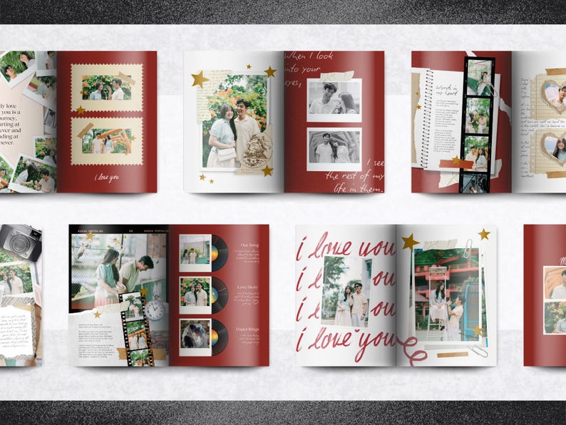 Anniversary Photobook Canva Template Personalized Photo Book Templates ...