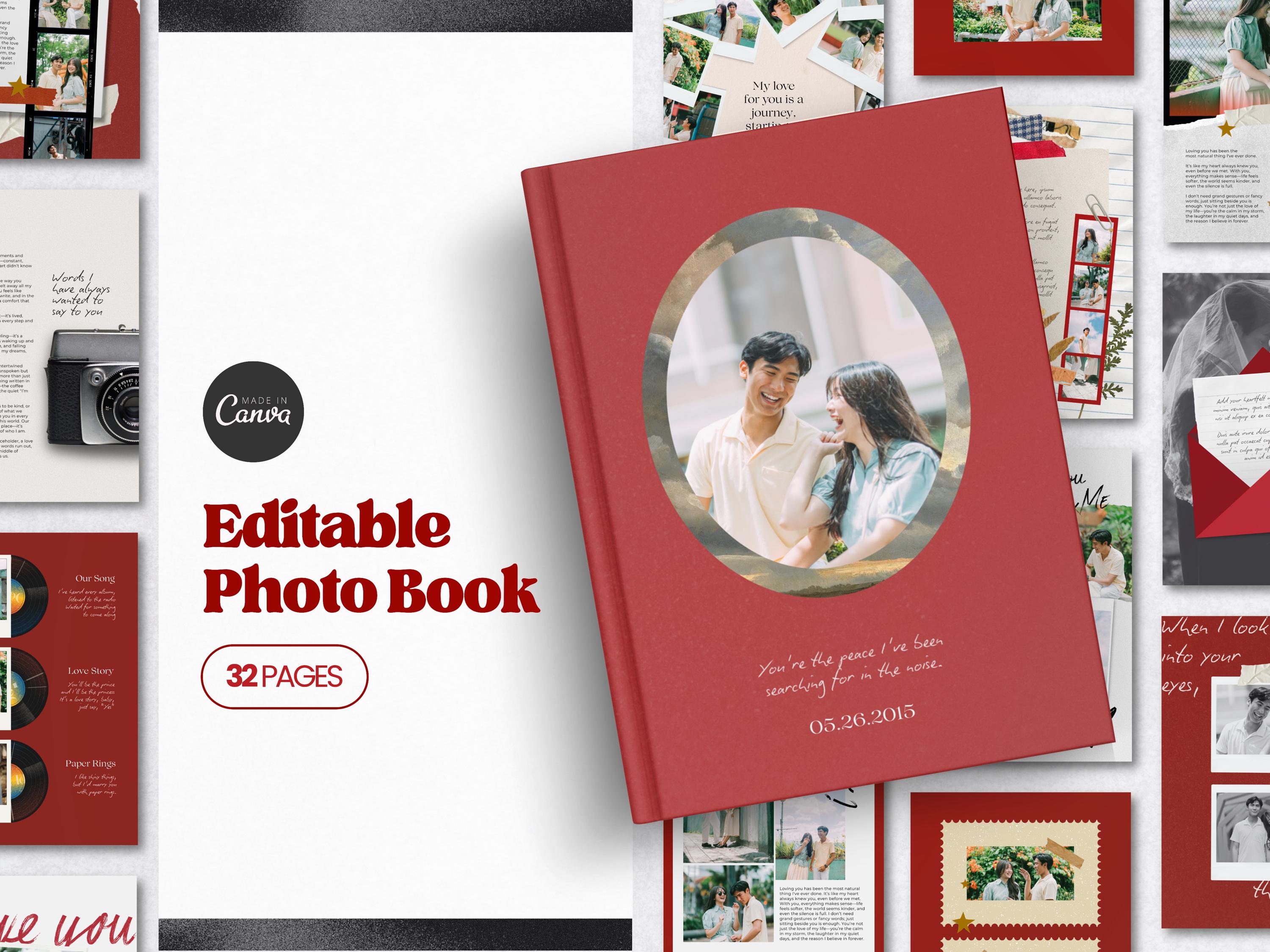 Anniversary Photobook Canva Template Personalized Photo Book Templates ...