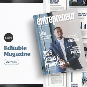 Entrepreneur Magazine Template Canva: Editable Business Ebook (30 Pages ...