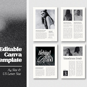Magazine Ads Template Canva | Black and White Magazine Fashion Magazine ...