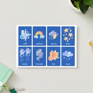 Weather Montessori Cards | Montessori Flashcards | Pre-school Cards ...