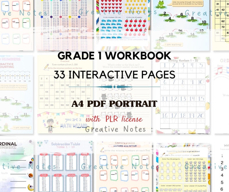 Grade 1 Math Workbook, Math Workbook, Math Printable, Math Worksheet ...